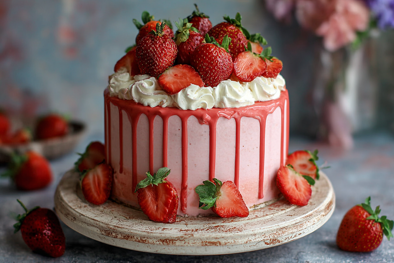 7 Steps to Make the Perfect Fresh Strawberry Drip Cake Recipe